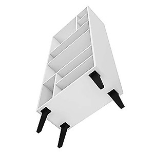 Manhattan Comfort Warren Modern Home Office 8 Shelves Tall Bookcase 1.0, White