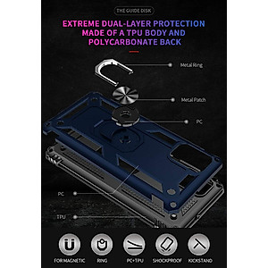 ADDIT A71 5G Case, Samsung Galaxy A71 5G Case [ Military Grade ] 15ft. Drop Tested Protective Case with Magnetic Car Mount Ring Holder Stand Cover for Samsung Galaxy A71 5G - Blue