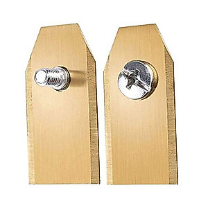 Queenbox 30pcs Lawn Robot Blade + Screws, 35x18mm Stainless Steel Replacement Gold Lawn Mower Blade Garden Tool