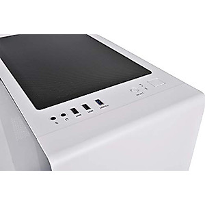 Thermaltake S100 Tempered Glass Snow Edition Micro-ATX mini-Tower Computer Case with 120mm Rear Fan Pre-Installed CA-1Q9-00S6WN-00, White