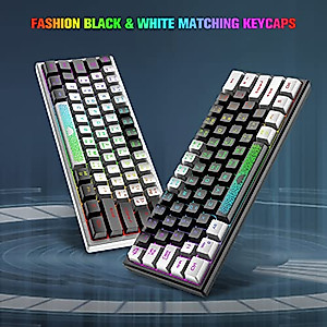 XINMENG 60% Wired Gaming Keyboard and Mouse Combo True RGB Mini Mechanical Feel Ultra-Compact Keyboard and RGB 6400 DPI Honeycomb Optical Mouse,Gaming Mouse pad for Windows Mac Laptop PC Gamer