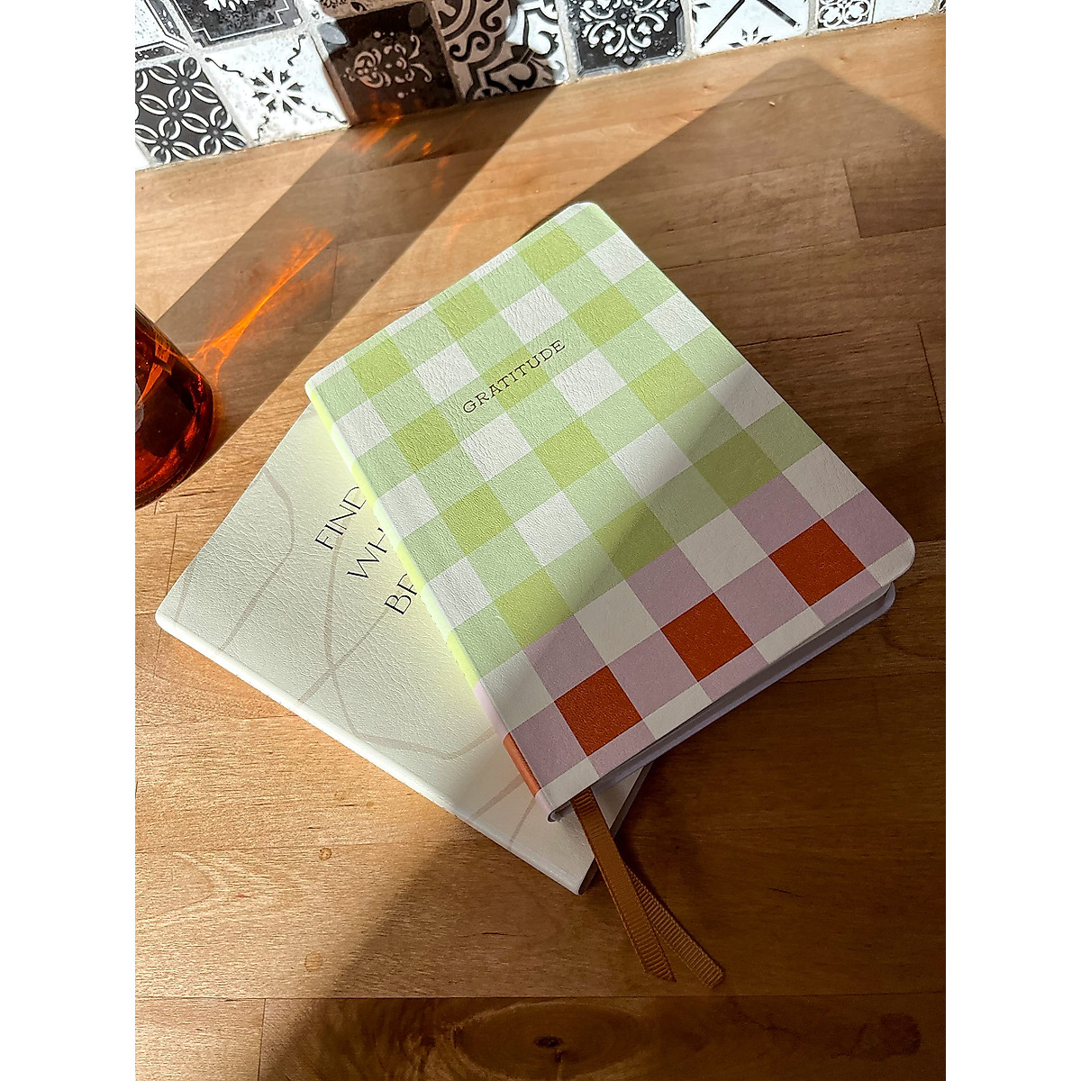 DesignWorks Ink Gratitude Journal with 196 Guided Pages for Daily Thoughts and Goals with Pen and Ribbon Marker | Undated Daily Mindfulness Journal, Brings You Joy