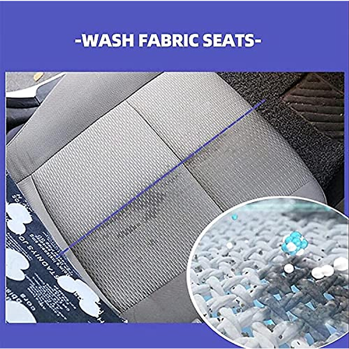 Car Interior Cleaning Agent Strong Detergent for Household Flannels Fabrics, Multi-Purpose Automotive Interior Fabric Cleaning Agent Spray, Car Leather Seat Cleaner Kit (100ml)