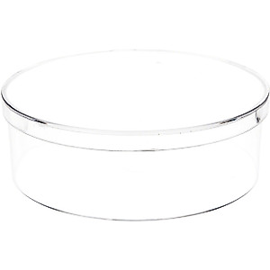 Pioneer Plastics 058C Clear Round Plastic Container, 4.375" W x 1.4375" H