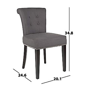 Safavieh Mercer Collection Carol Charcoal Linen Ring Dining Chair (Set of 2)