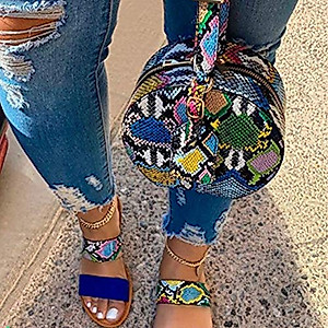 cynllio Top Handle Handbags for Women Snakeskin Clutch Evening Shoulder Bags Fashion Tote Bags for Daily Work Travel