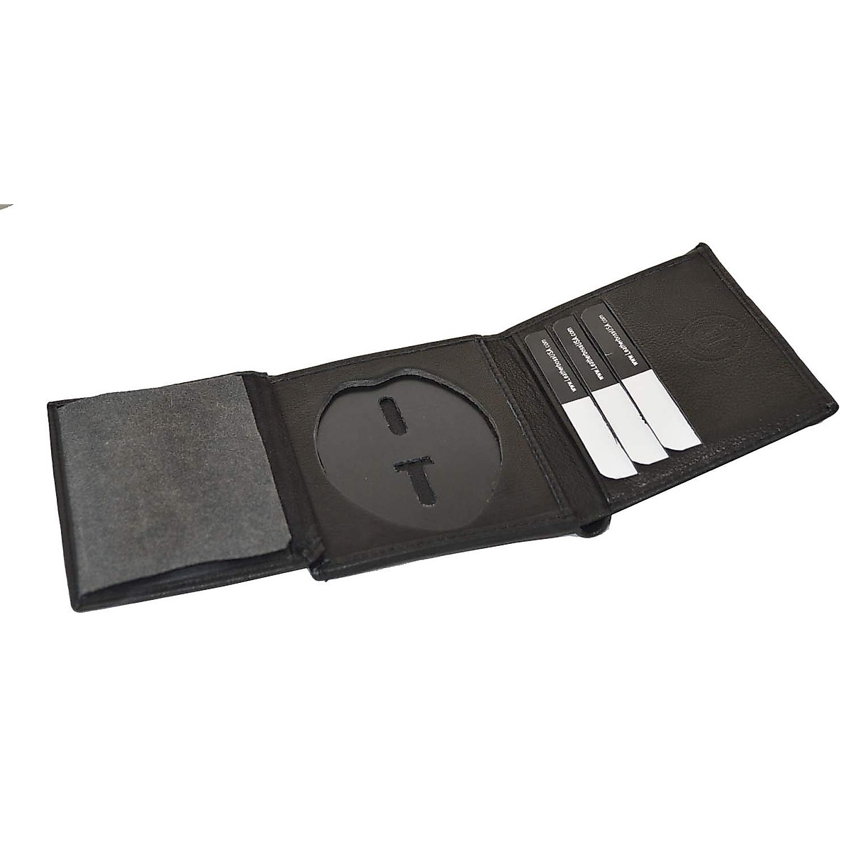 Bi-Fold Badge Holder Wallet, Shield Badge Style with ID window 100% Genuine Leather