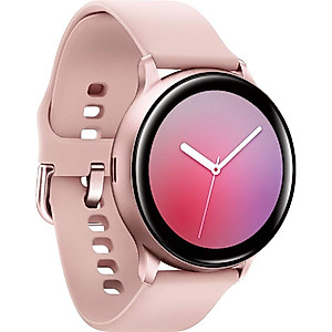 SAMSUNG Galaxy Watch Active2 (Silicon Strap + Aluminum Bezel) Bluetooth - International (Pink Gold, R830-40mm)