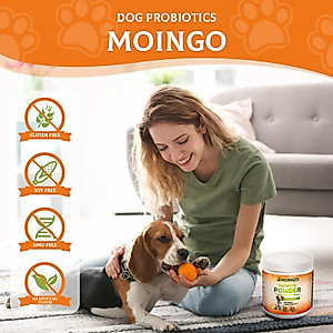 Moingo Probiotics for Dogs - Probiotic Powder for Dogs, Dog Probiotics for Immune and Digestive Health -120 Scoops Liver Flavored Probiotic Supplement