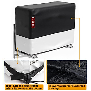 LXKCKJ Air Conditioner Cover for Outside Units - 420D Waterproof Air Conditioner Protection Covers for Window Unit - Winter AC Covers Fits AC Condensing HVAC Unit (Black & Silver 40''L X16''W X30''H)