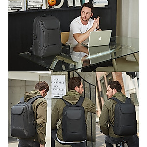 FENRUIEN Business Laptop Backpack for Men Fits 15.6 Inch, 4-layer Waterproof Backpack Computer Bag Daily with USB Charging for School Work Office College Airplane