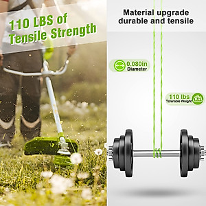 8 Pcs AC80RL3 Replacement Trimmer String for Ryobi One Plus+,0.080" Diameter String Trimmer Refll and AC14HCA Cover Cap Compatible with Ryobi 18v,24v,and 40v Cordless Trimmers(6 Spools+2 Caps)