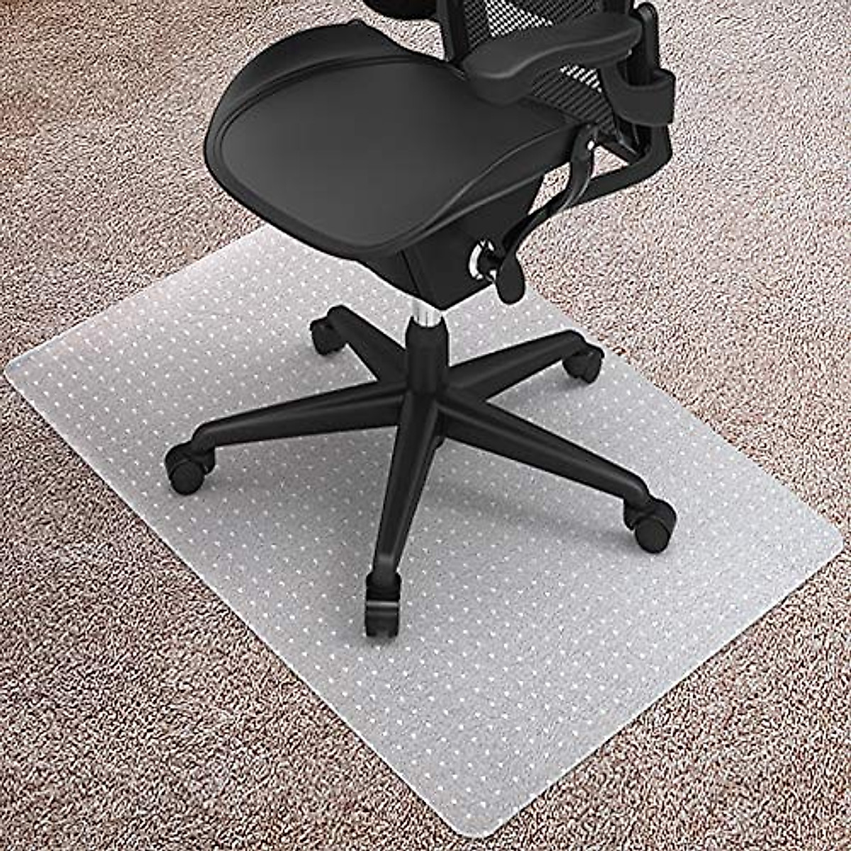 Kuyal Desk Chair Mat for Carpet, 30'' x 48'' Rectangle Transparent Mats for Chairs Good for Desks, Office and Home, Easy Glide, Protects Floors for Low and No Pile Carpeted Floors