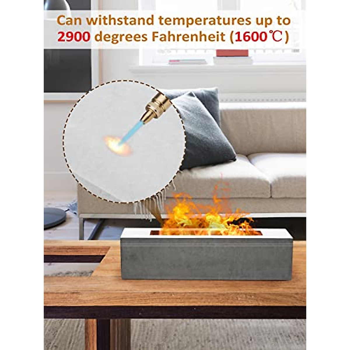 2Pack Premium Ceramic Wool for Portable Tabletop Firepit to Extend Burn Time - Ceramic Wool Wick Sponge Ceramic Fiber Insulation for Bioethanol Fireplaces (12" x 8")