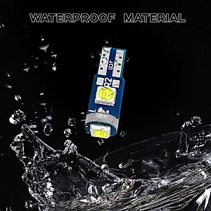 QUICTO Led Bulb Dash Lights Super Bright, T5 37 74 LED Bulb with Twist Lock Socket PC74 PC37, for Car Bulb Air Conditioning Light Clock Light (White)