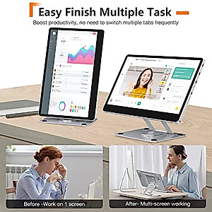 FLYTOCCA 15.6" Touchscreen Portable Monitor, 10-Point Touch Screen Monitor, 1080P FHD IPS External Monitor Display Screen for Laptop PC Phone Mac Xbox PS5/PS4 Switch