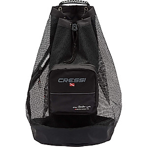 Cressi Heavy Duty Mesh Backpack 90 liters Capacity for Scuba Diving, Water Sport Gear | Roatan: designed in Italy, Black, One Size (UB936000)