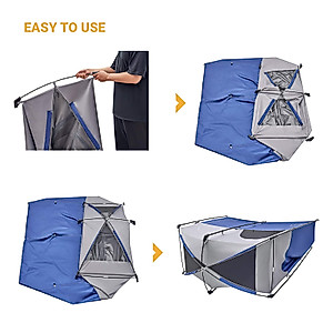 KingCamp Oversize 2 Persons Outdoor Easy Up Portable Dressing Changing Room Shower Privacy Shelter Tent, Blue/Grey