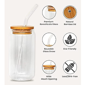 18oz Iced Coffee Cup | Beer Can Glass | Coffee Glass Cup with Lid and Straw | Taurus Zodiac Gifts for Women and Men (Packaging May Vary)