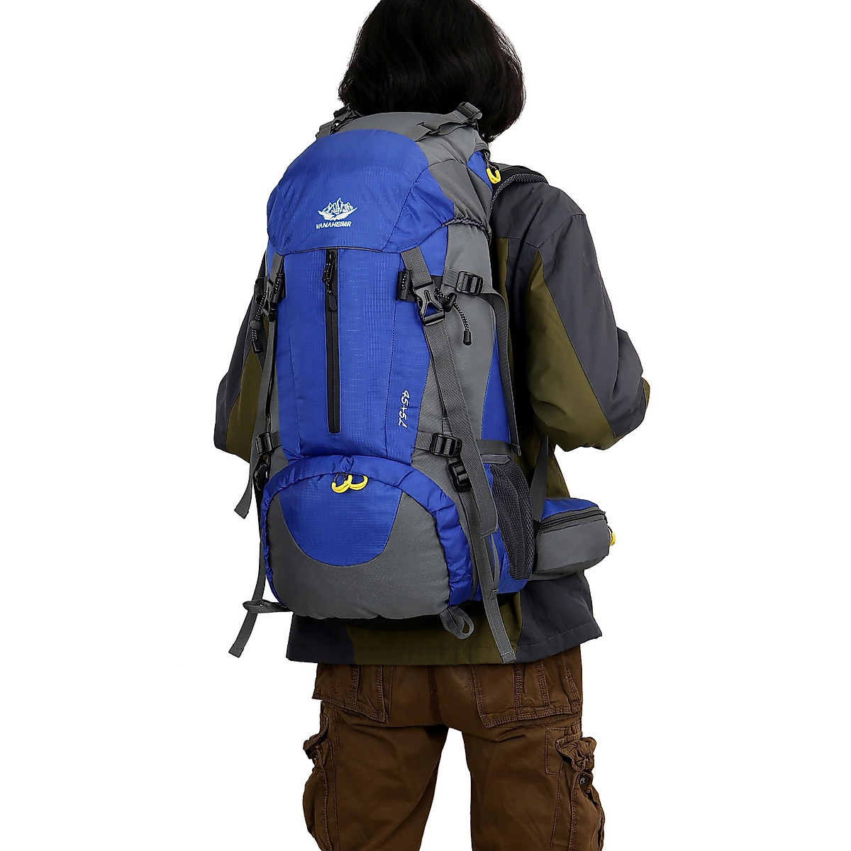 WoneNice 50L(45+5) Waterproof Hiking Backpack - Outdoor Sport Daypack with Rain Cover