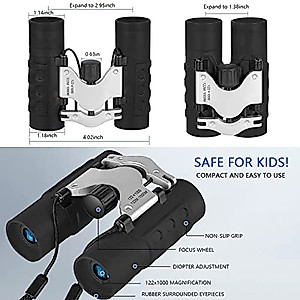 OuYteu Binoculars 122x1000 Compact with Clear Low Light Vision, Large Eyepiece Binocular for Adults Kids,High Power Easy Focus Binoculars for Bird Watching,Outdoor Hunting,Travel,Sightseeing