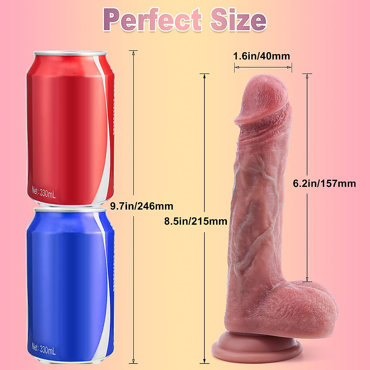 Adult Sex Toys Realistic Dildos - Sex Toys Soft Silicone Dildos for Hands-Free Play, Adult Toys Suction Cup Anal Dildos with Balls, Sex Toys for Woman Lifelike Fake Penis G Spot Stimulator, 8.5''