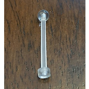 Pashoshka Clear Tongue Ring Retainer 1 Piece (14g (1.6mm), 4mm ball, 4mm flat bottom, 16mm length (TRT/1))