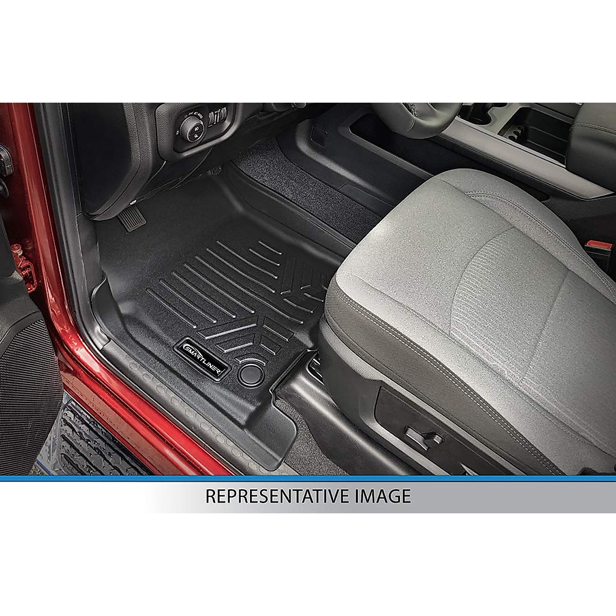 SMARTLINER Custom Fit Floor Mats 2 Row Liner Set Black for 2015-2016 Ford Explorer Without 2nd Row Center Console