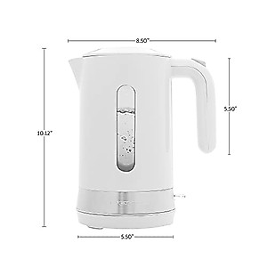 Ovente Electric Kettle, 1.8 Liter with Prontofill Lid, 1500 Watt BPA-Free Fast Heating Element with Auto Shut-Off & Boil Dry Protection, Instant Hot Water Boiler for Coffee & Tea, White KP413W