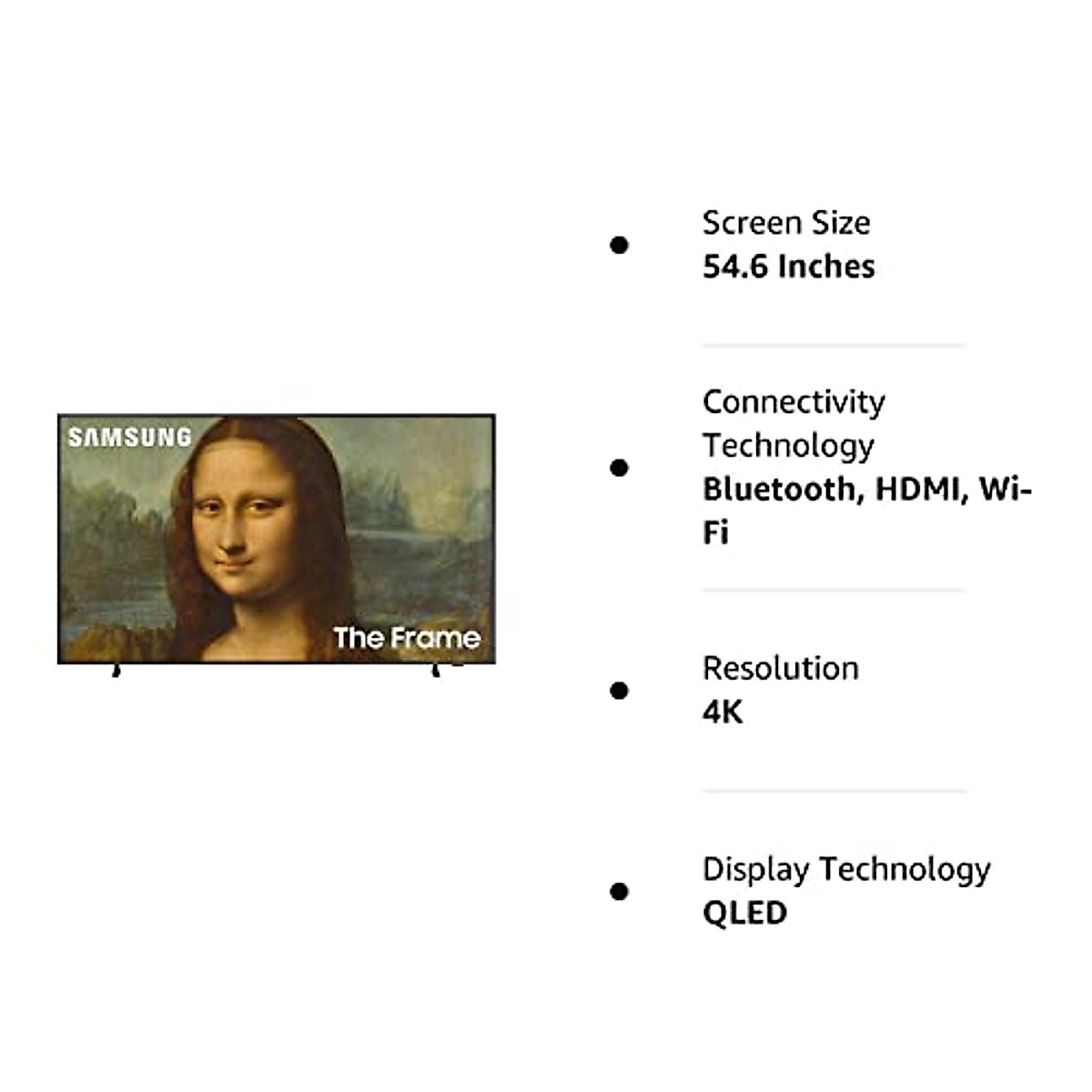 SAMSUNG 55-Inch Class QLED The Frame Series - Quantum HDR Smart TV with Alexa Built-in (QN55LS03BAFXZA, 2022 Model) (Renewed)