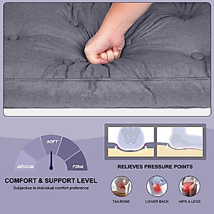 Millsilo Bench Cushion, Bench Cushions for Indoor/Outdoor Furniture, Window Seat Cushions, Garden Patio Large Pads with Button Reinforcement, for Shoe Bench Dining Porch Bench 36x14x4 inch,Gray