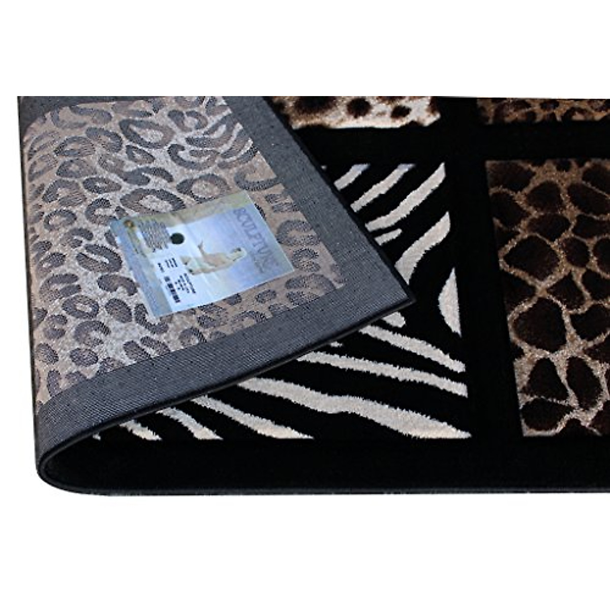 Modern Area Rug Animal Prints 8 Feet X 10 Feet 6 Inch Design S 251 Black