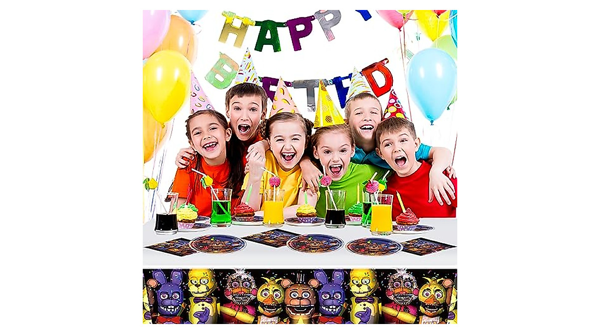 41pcs FNAF Birthday Party Supplies Plates Napkins Tablecloth