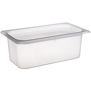 San Jamar MP13 Mod Pan, 1/3 Food Pan with Lid, 4 Quart, 5 1/2" Deep (Pack of 12)