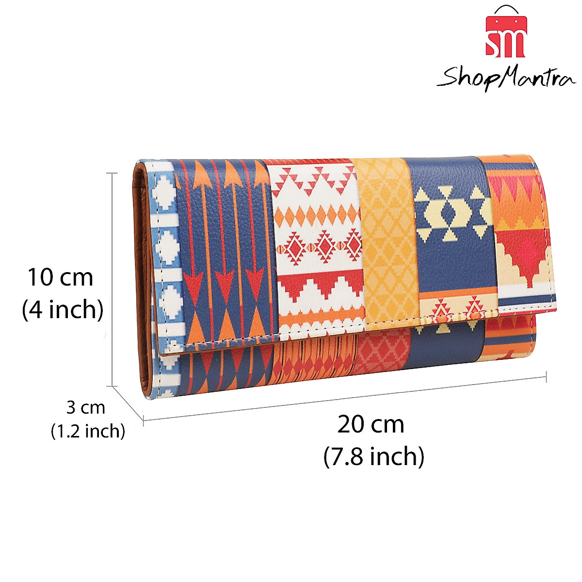 ShopMantra Abstract Triangle Pattern Multicolor Faux Leather Printed Women's Wallet