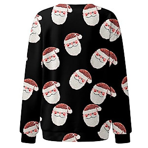 Christmas Sweatshirt White Sweatshirt t Shirt top Plaid Tree Striped Splicing Plaid Christmas Shimmering Shiny Work Blouses Tops Flowy Pleated Tunic Thanksgiving Sweatshirt Womens Dress Pants Santa