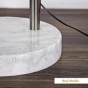 Major-Q Modern 81" Arc Tall X-LARGE Living Room-Stand Up Arching Drum Shade Large Floor Lamp with Real Marble Base for Bedrooms-Corner Lamp for Office Lighting (White)