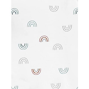 Simple Joys By Carter's Unisex Baby 6-pack Short-sleeve Bodysuit Shirt, Animal/Rainbow/Stripe/Text Print, 3-6 Months US