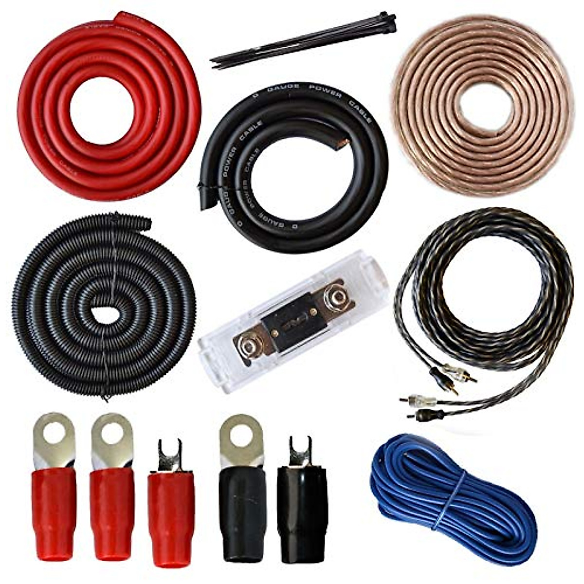 0 Gauge Amp Kit Amplifier Install Wiring Complete 0 Ga Installation Cables 5000W