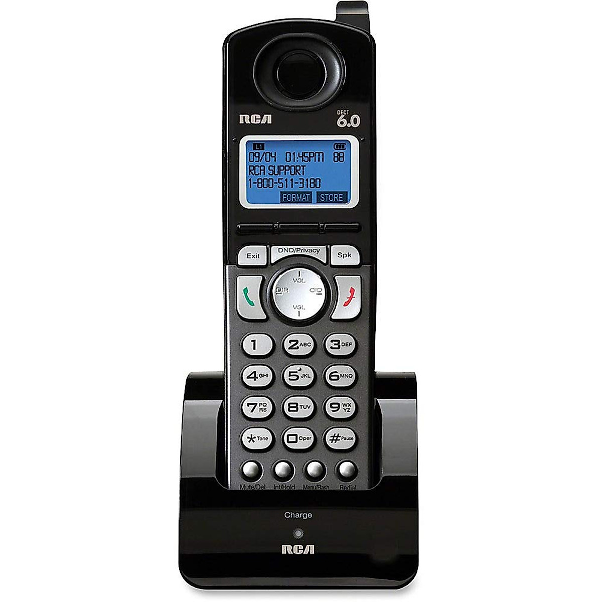 RCA 25055RE1 DECT 6.0 Cordless 2-Line Handset Accessory for RCA 2-Line Base Station (Handset Does Not Work Independently),Black