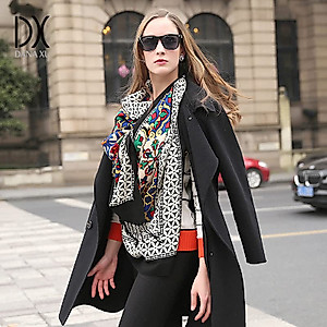 DANA XU 100% Pure Merino Wool Poncho Winter Large Scarf Pashmina Shawl Bandana Neck Wrap For Women
