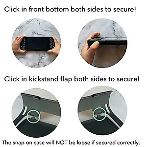 BelugaDesign Game Over Switch Case | Dockable Kickstand Retro Arcade Space Black Hard Protective Cover | Snap on Cover Shell Compatible with Nintendo Switch OLED (Switch OLED, Black)