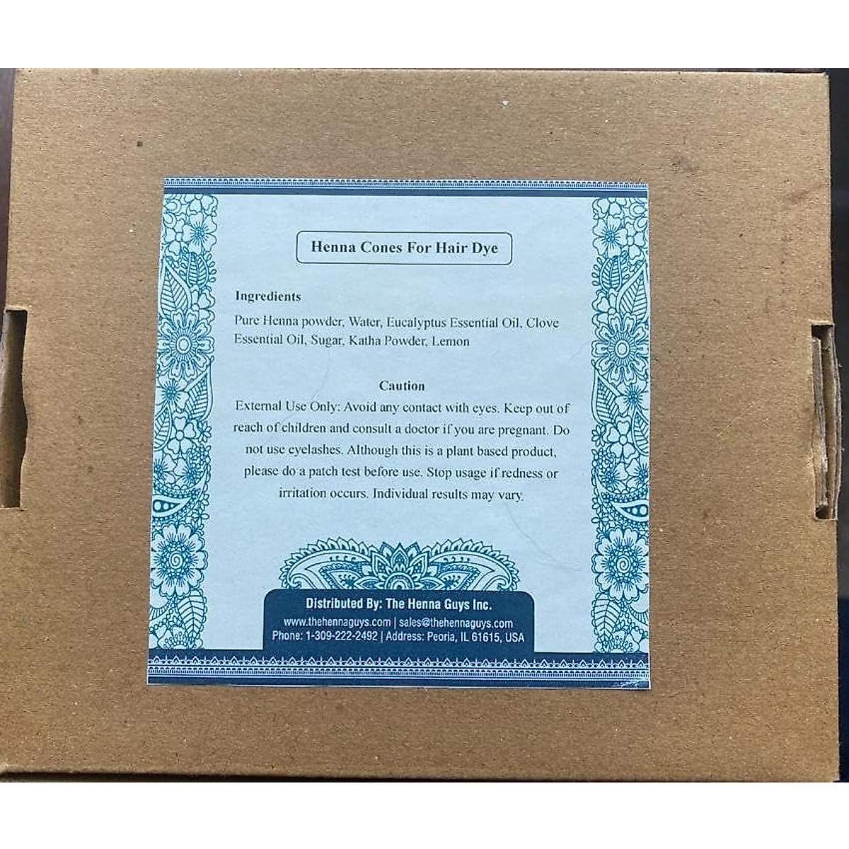 The Henna Guys 100% Natural Ready to Use Henna Cones For Redish Brown Hair Dye - Perfect for Spot hair coloring 6 Pack.