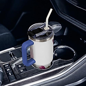 Magnolia Plant Flora Butterfly 40 Oz Stainless Steel Cup Travel Tumbler with Handle and Straw Lightweight Coffee Mug for Home Office