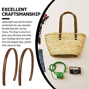 ULTNICE Crossbody Purse Strap 2 Set Leather Handbag Handles Cowhide Leather Purse Straps Replacement Belt with Rivets for DIY Purse Making Sewing Supplies Crossbody Tote