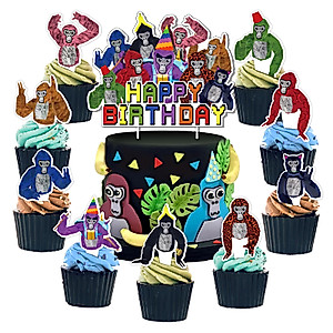 Gorilla game Party Decoration, Gorilla game Cake Toppers, VR Game Theme Party Cupcake Toppers Decoration, Gorilla Birthday Cake Decorations,Gorilla Party Supplies