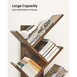 VASAGLE , 8-Tier Floor Standing Tree Bookshelf, with Shelves for Living Room, Home Office, Rustic Brown ULBC11BX