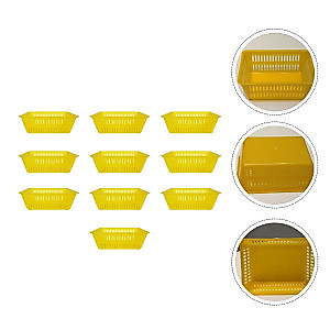 SAFIGLE 10pcs for Bathroom Home Makeup Bin Holder Coins Container Organizer Decorative Plastic Tray Household Storage Modular Baskets Sundries Mini Yellow Desktop Basket Multipurpose Coin
