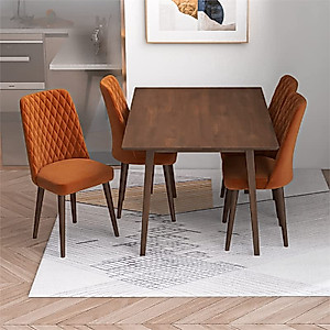 ASHCROFT Aven Mid Century Modern Style Solid Wood Walnut 47" Rectangular Dining Table