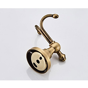 LSWYYP Vintage Antique Brass Hooks Wall,Antique Brass Horn Shape Curved Towel Hooks,Vintage Clothes Coat Robe Hook for Bathroom Accessories,Bronze